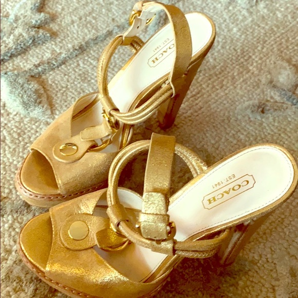Coach | Shoes | Vintage 99 Coach Metallic Gold Pumps | Poshmark